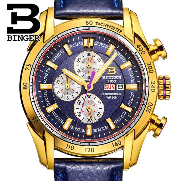 Binger Swiss Chronograph Quarz Watch Men B 1163 – Binger Store
